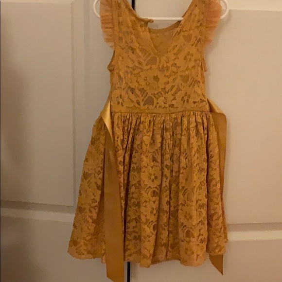 Dresses | Golden Yellow Lace Dress Like New | Poshmark